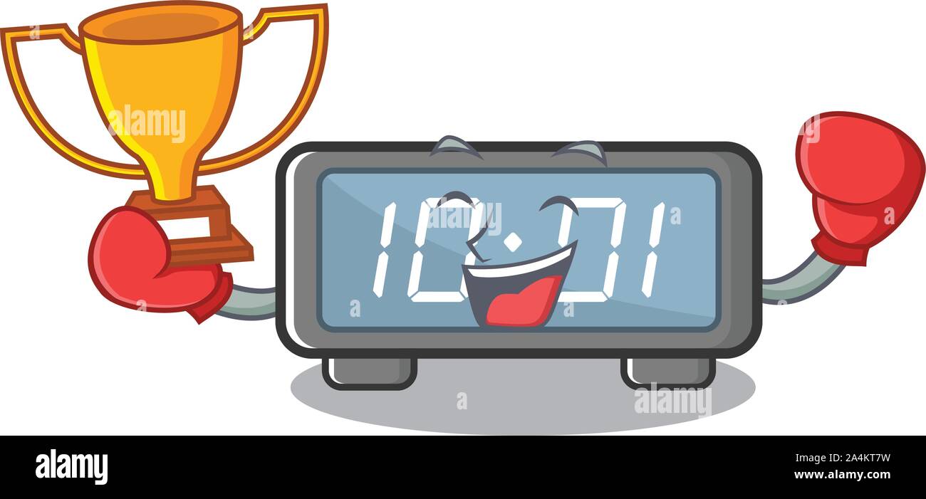 Boxing winner digital clock on a cartoon chair Stock Vector Image & Art ...