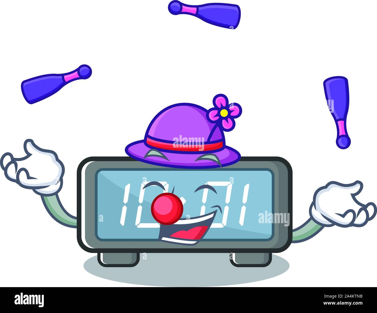 Juggling digital clock on a cartoon chair Stock Vector Image & Art - Alamy