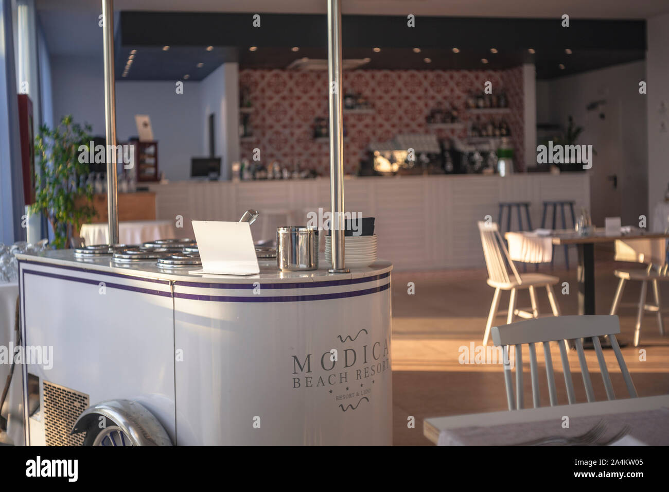 Interior of a Mediterranean restaurant 2 Stock Photo - Alamy