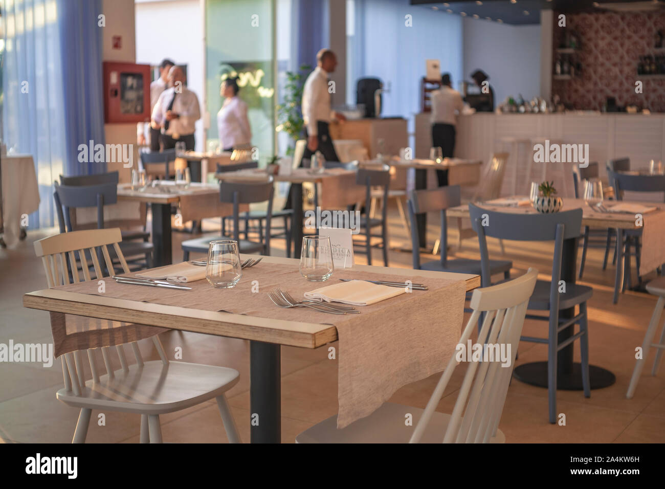 Interior of a Mediterranean restaurant 8 Stock Photo - Alamy