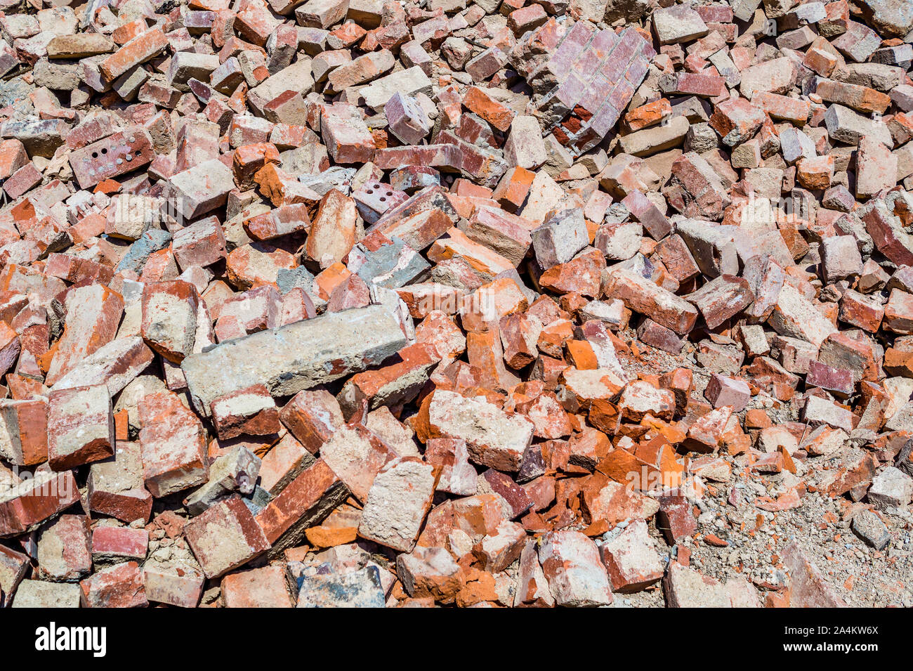 Building rubble texture construction site brick Stock Photo - Alamy