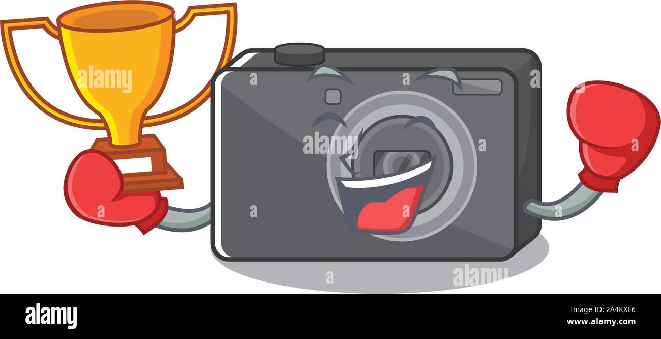 Boxing winner digital camera on a cartoon table Stock Vector Image ...