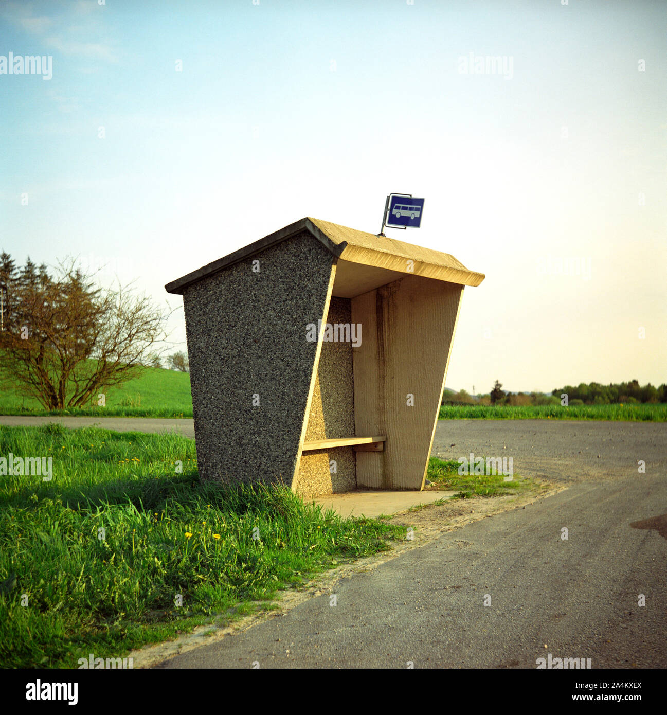 Bus stop in Norway Stock Photo - Alamy
