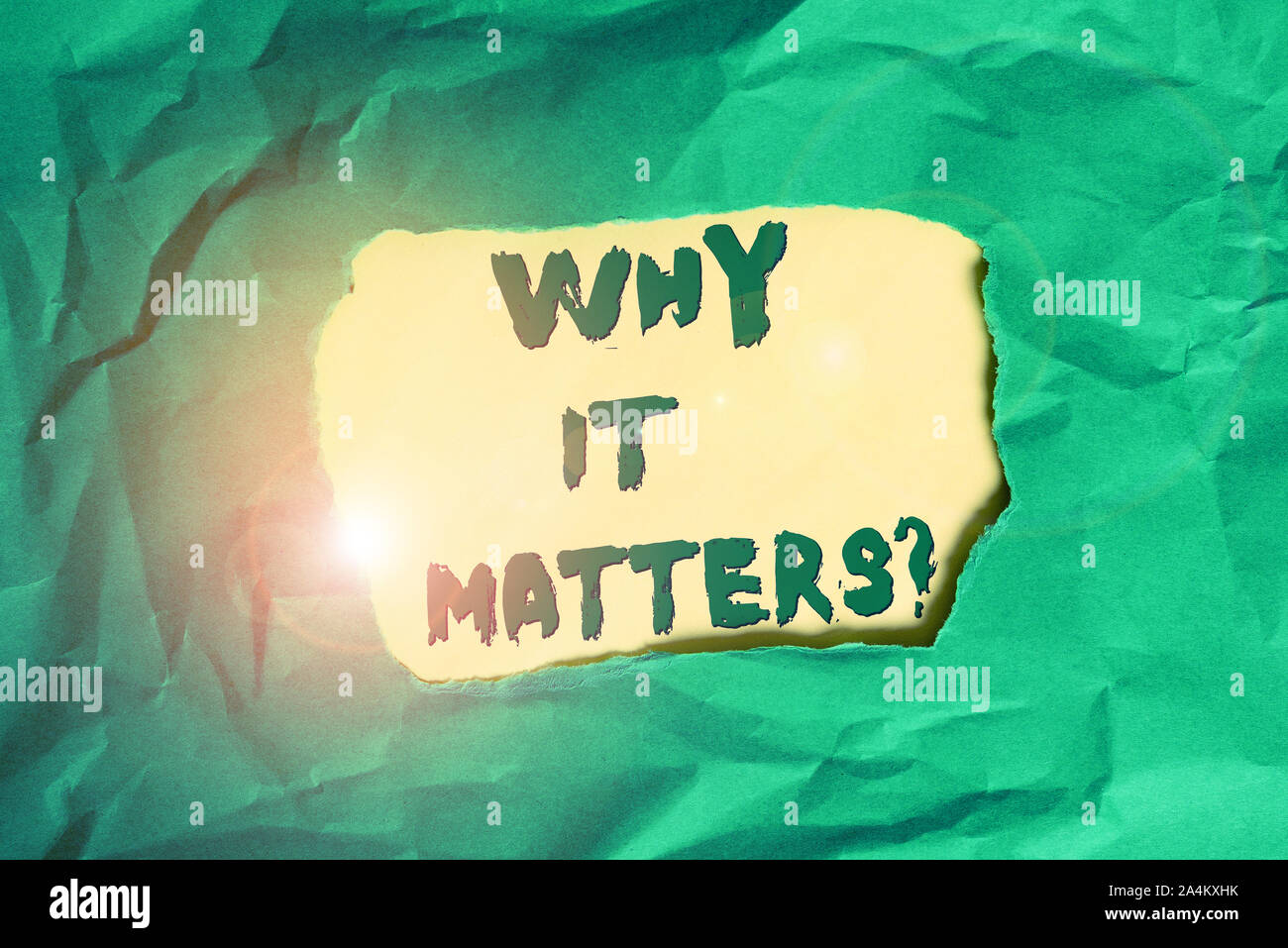 Writing note showing Why It Matters question. Business concept for ask ...