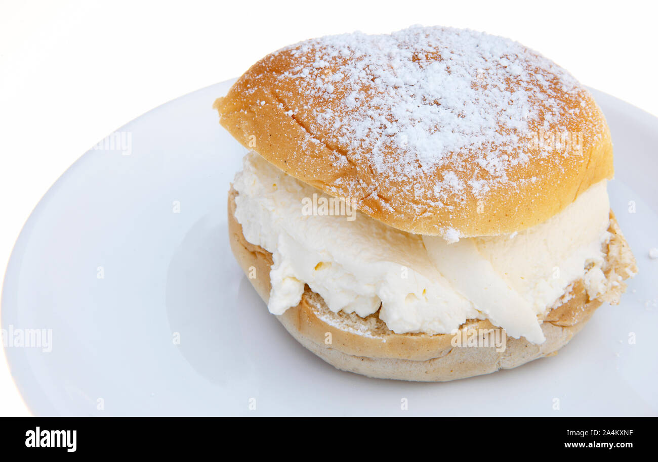 Cream bun - whipped cream Stock Photo - Alamy