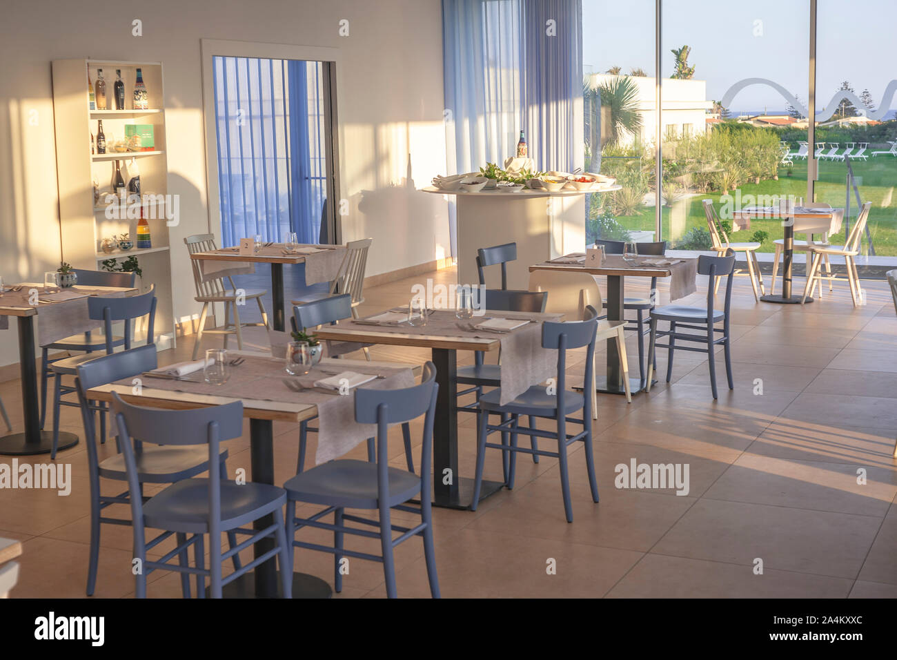 Interior of a Mediterranean restaurant 4 Stock Photo - Alamy