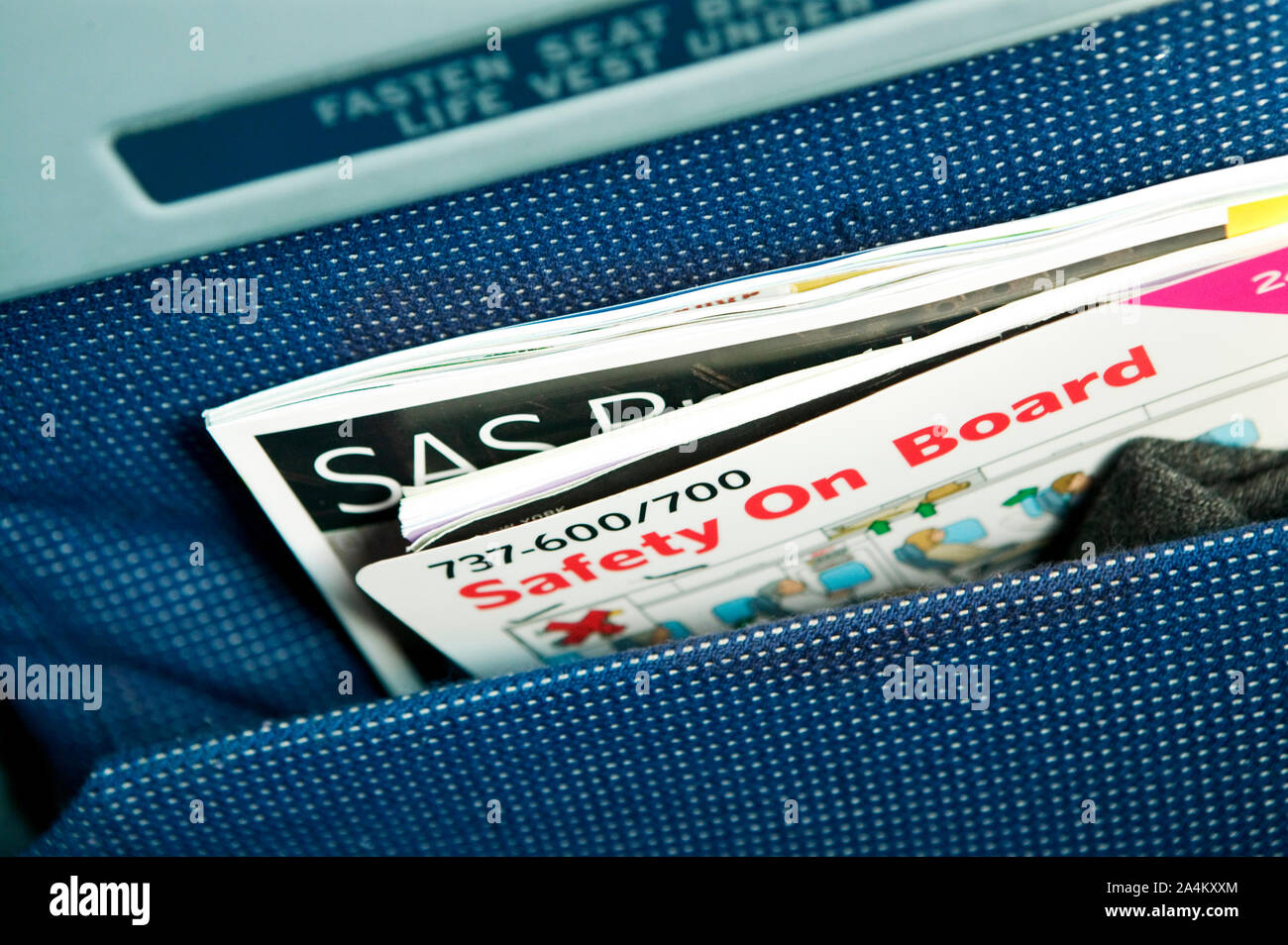 SAS - seatpocket - safety on board - leaflet - magazine - seat Stock ...