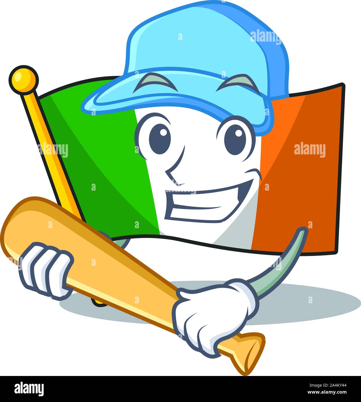 Playing baseball flag ireland isolated with the cartoon Stock Vector ...
