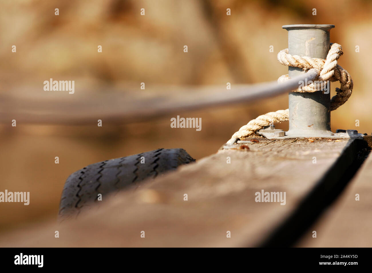 Shore anchor at harbourfront - Hold - grip Stock Photo - Alamy