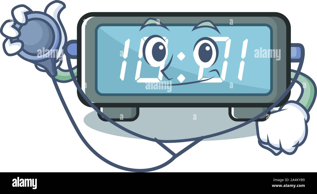 Doctor digital clock isolated in the mascot Stock Vector Image & Art ...