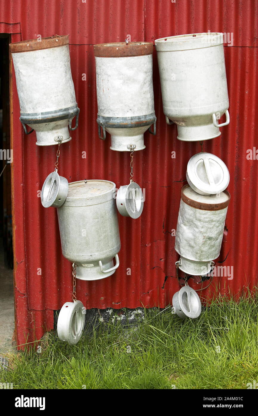 Milk churns / milk pails Stock Photo - Alamy