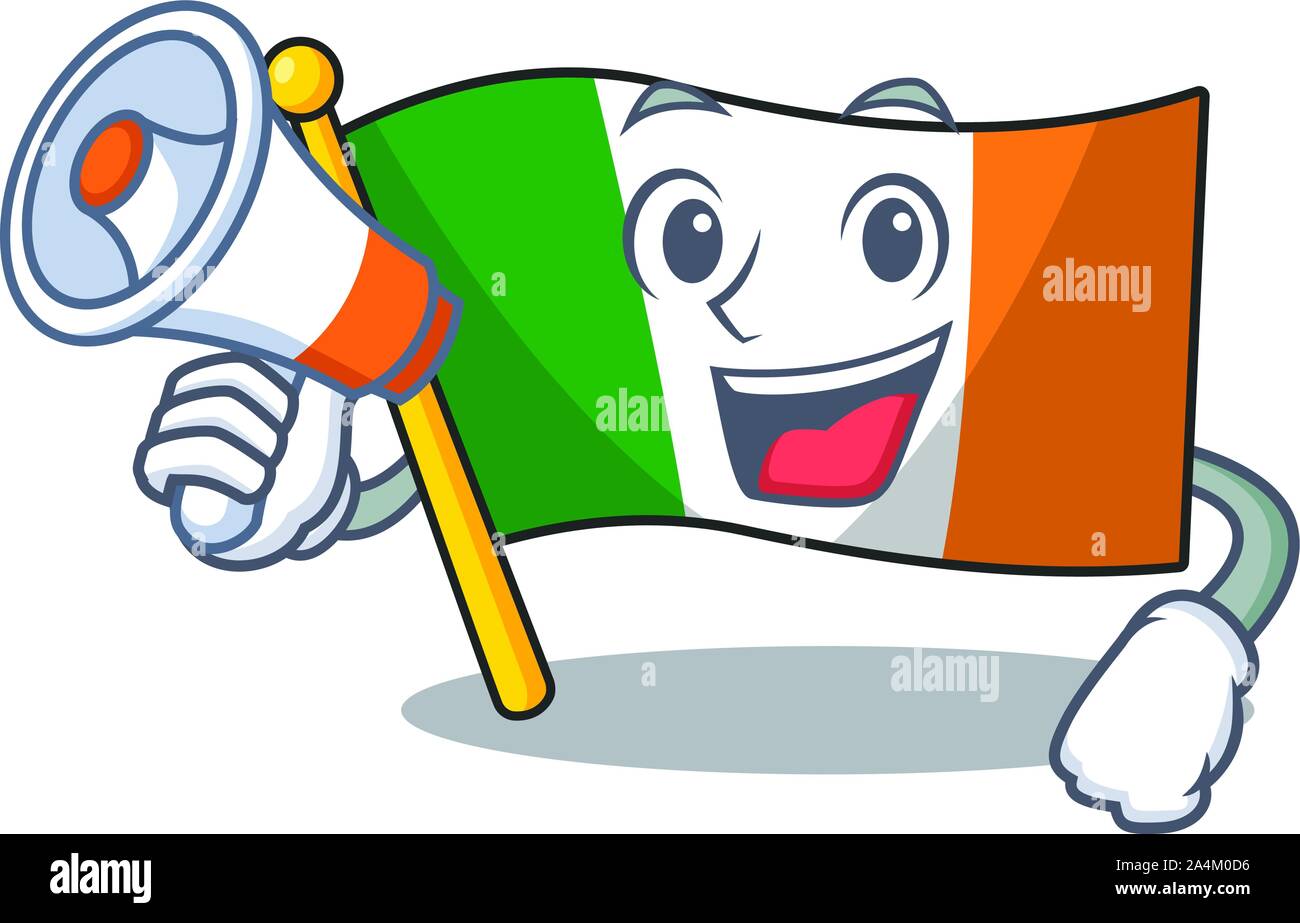 With megaphone flag ireland isolated with the cartoon Stock Vector ...