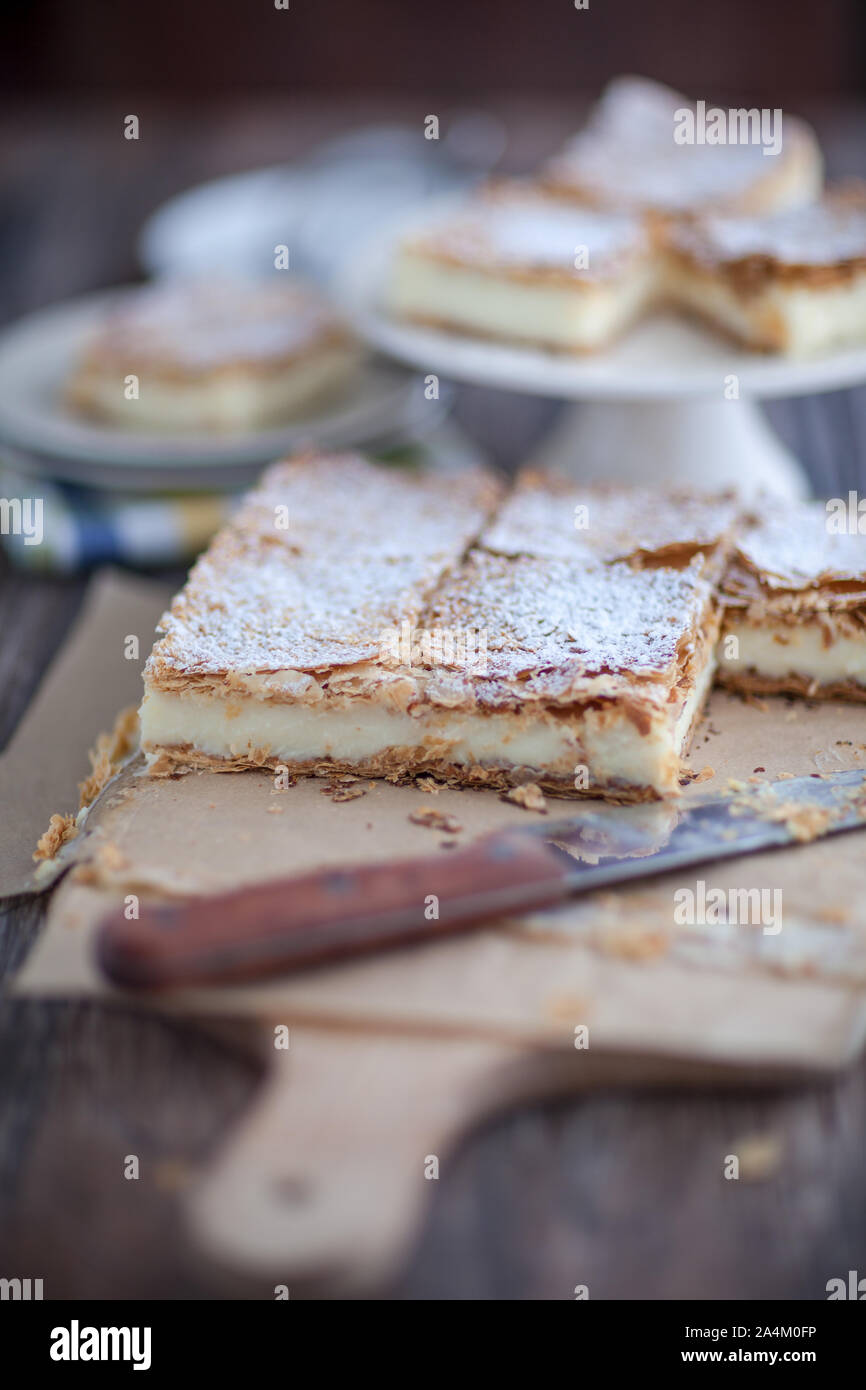 Cream cake - the famous cake of the Polish pope Stock Photo - Alamy