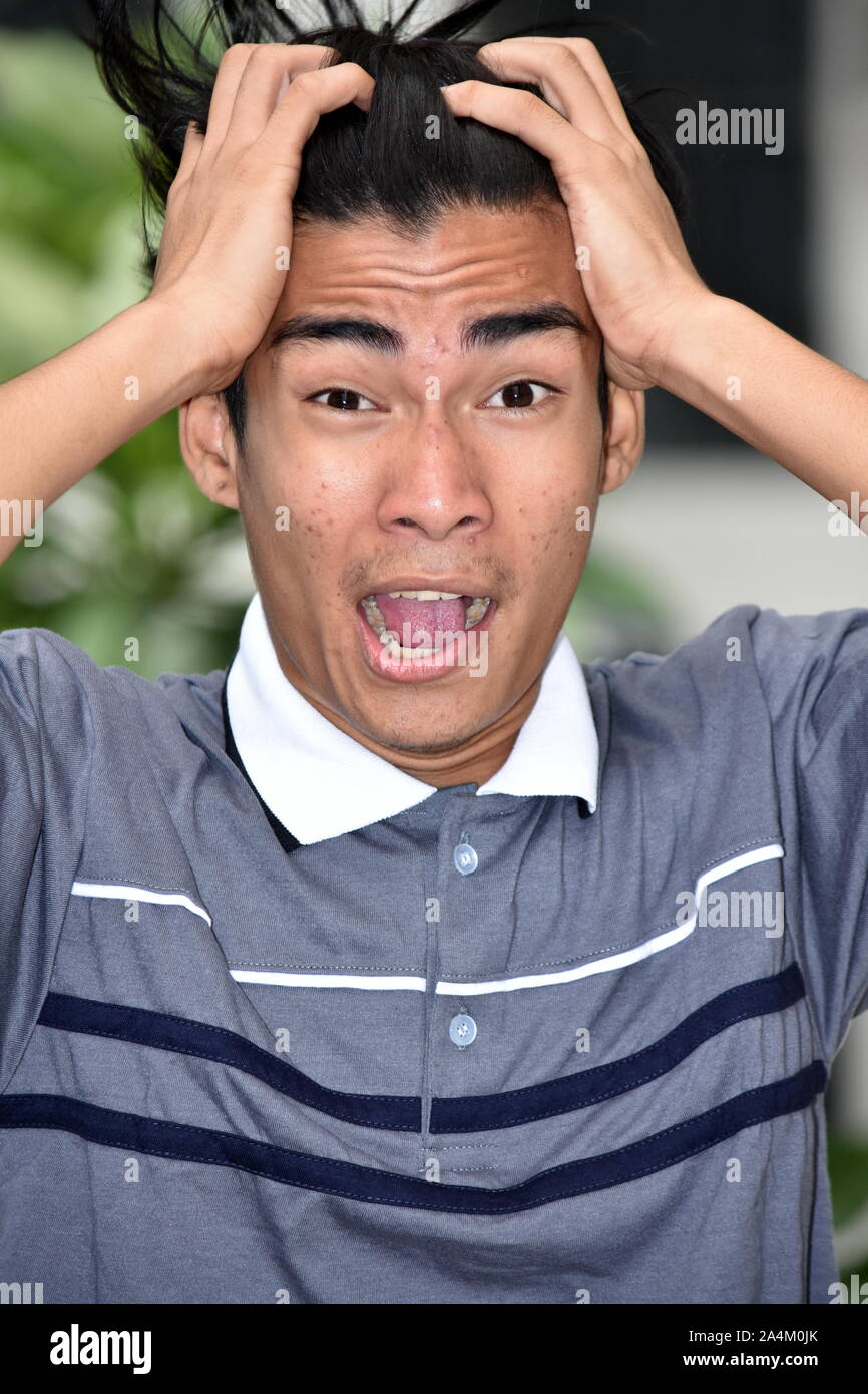 Stressful Young Filipino Adult Male Stock Photo - Alamy