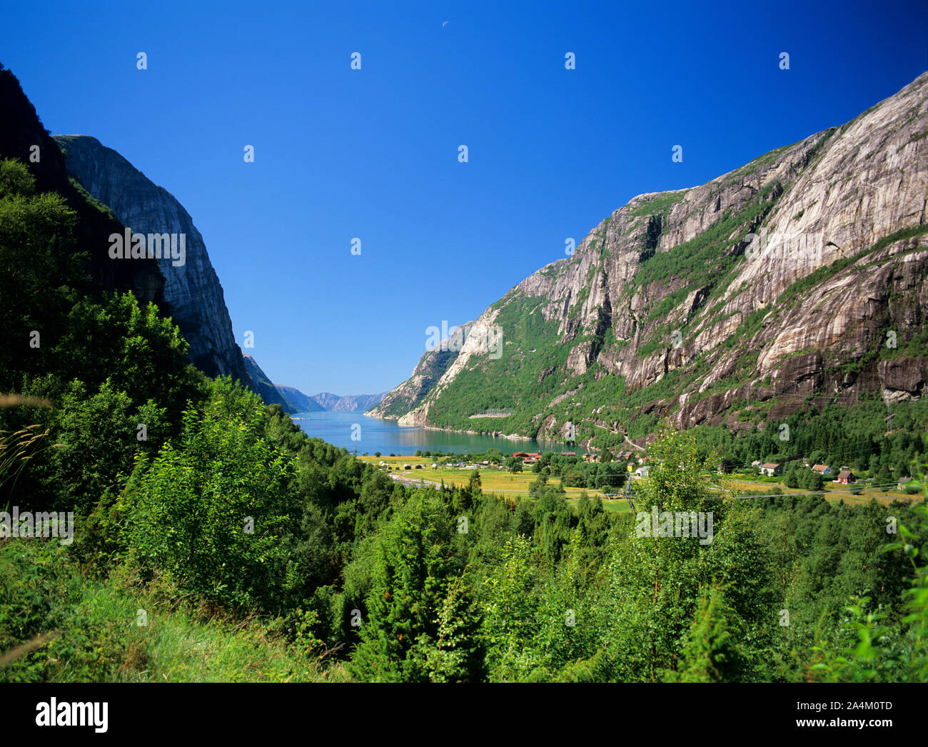 The fjord Lysefjorden at Lysebotn Stock Photo - Alamy