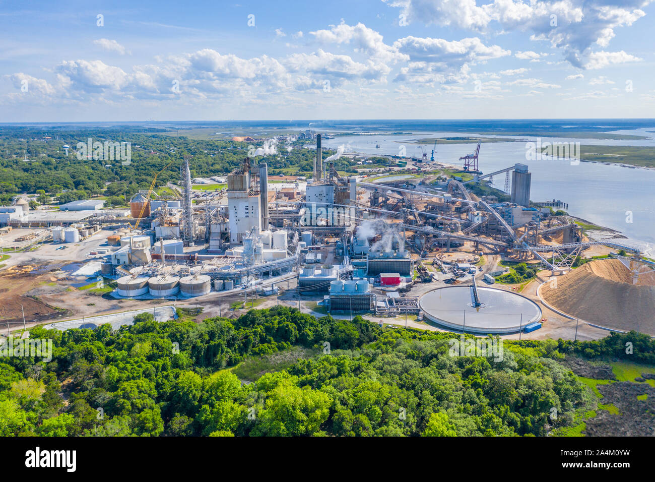 Aerial of pulp and paper mill hi-res stock photography and images - Alamy