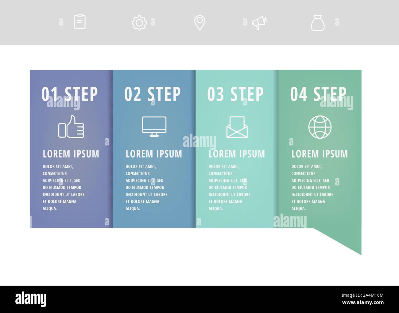 Vector infographic flat template arrows for four diagrams, graph ...