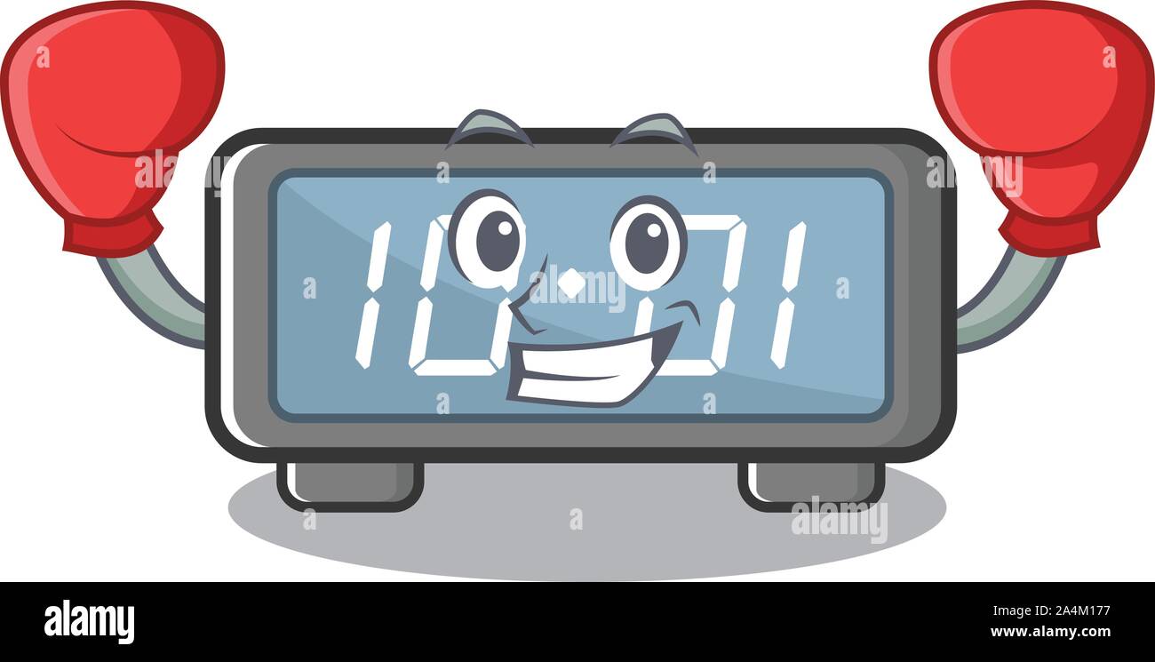 Boxing digital clock isolated in the mascot Stock Vector Image & Art ...