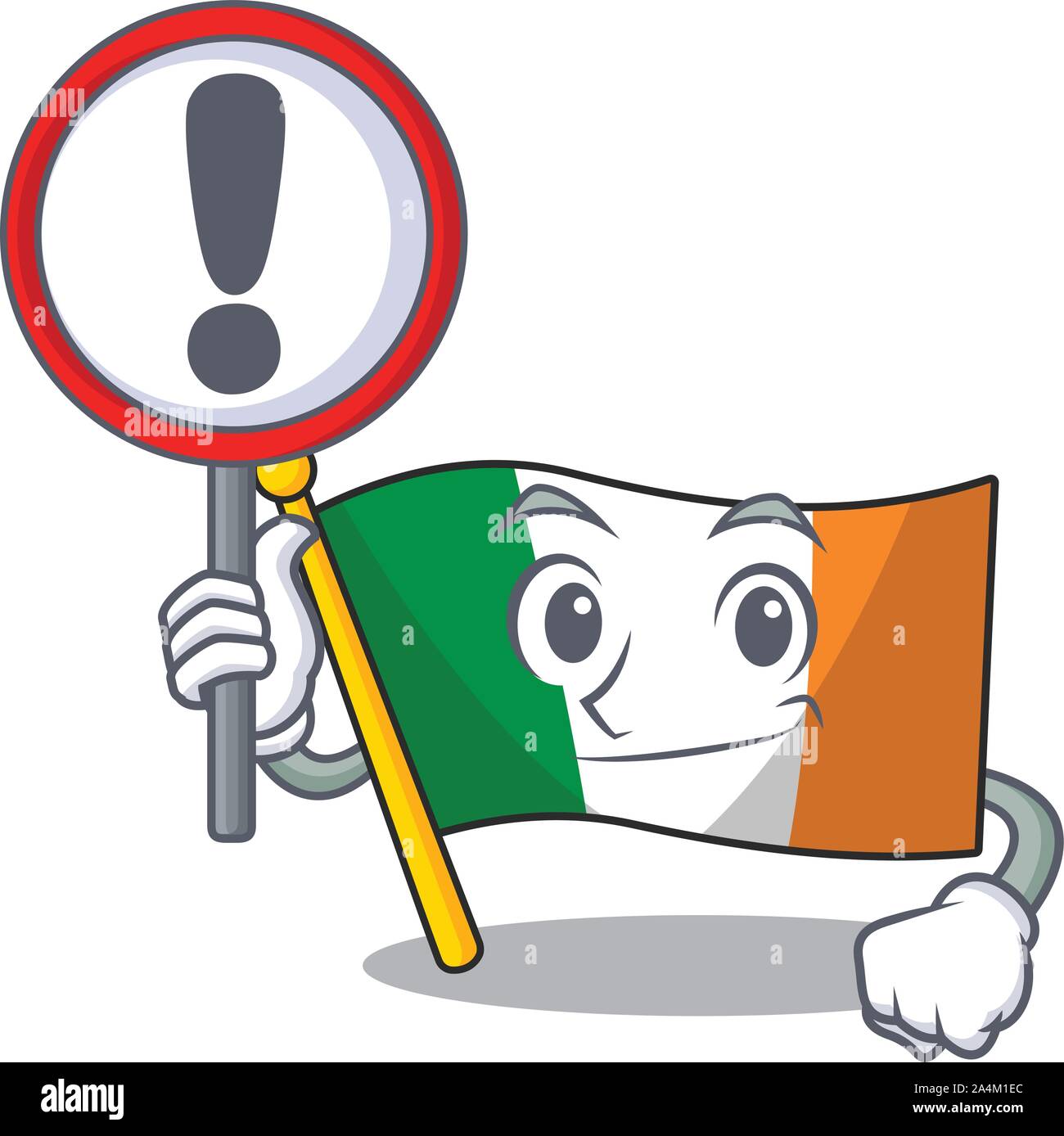 With sign flag ireland isolated with the cartoon Stock Vector Image ...
