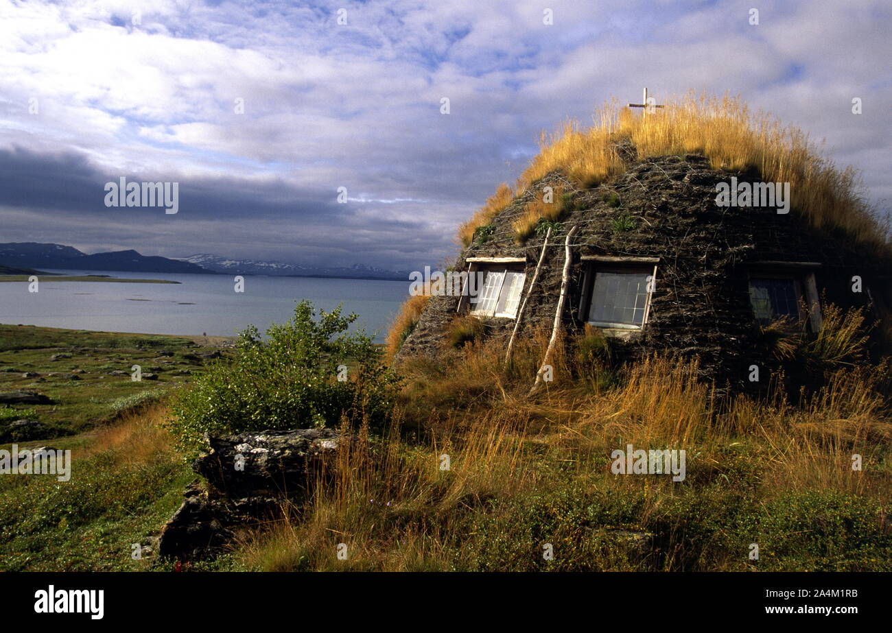 Turf-hut for Lapps Stock Photo - Alamy