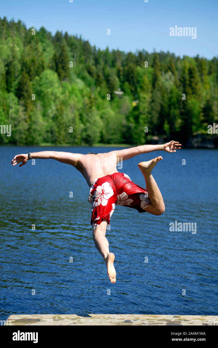 Boy 13 diving hi-res stock photography and images - Alamy