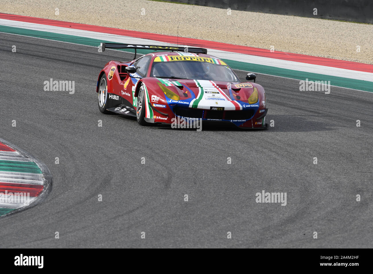 MUGELLO, IT, OCTOBER 2017: Ferrari 488 GTE driven by Davide Rigon and ...