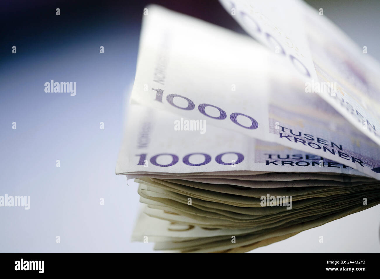 Norwegian thousand kroner notes Stock Photo - Alamy