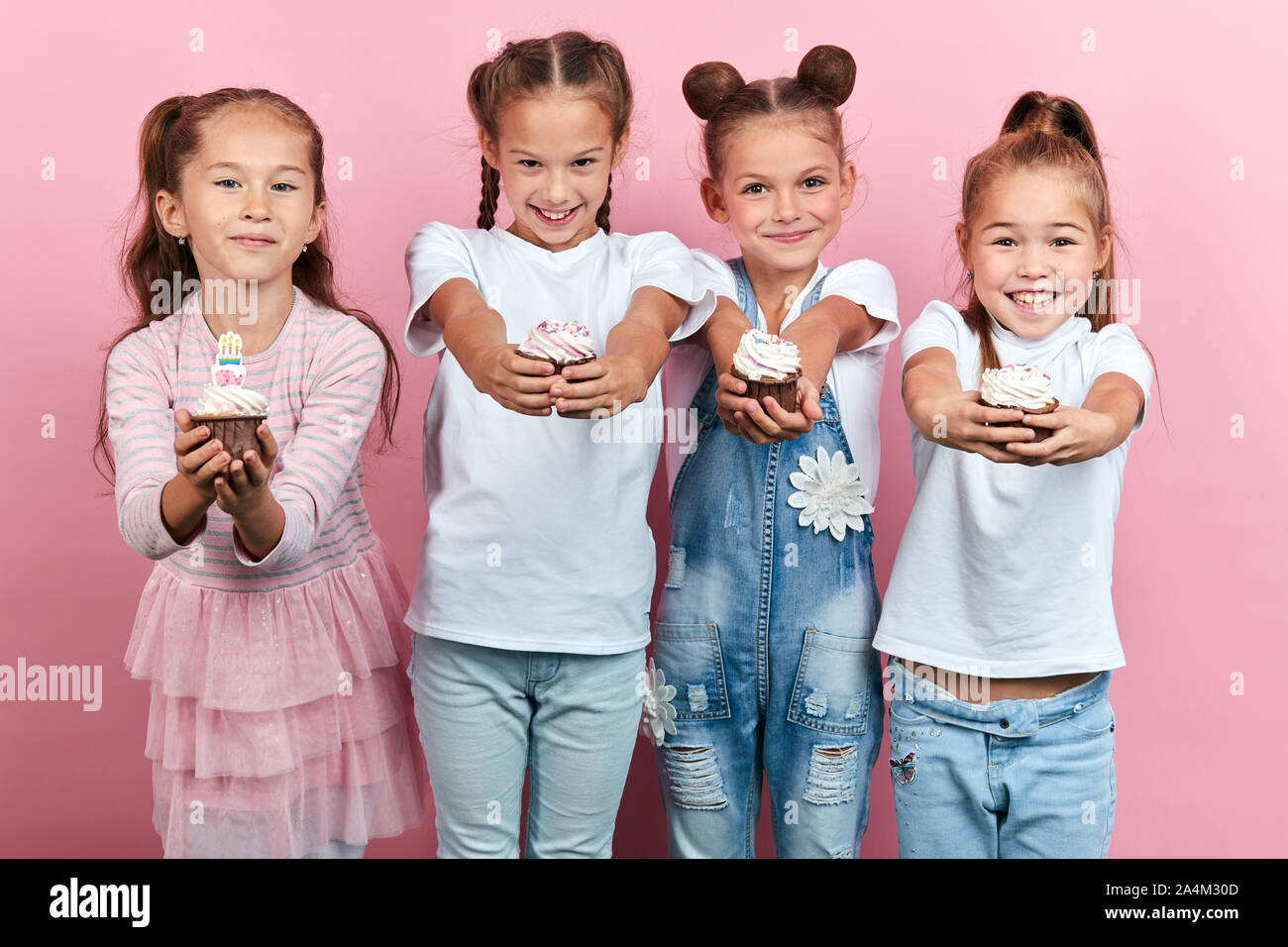 funny crazy children having fun at birthday party, craziness, cose up ...