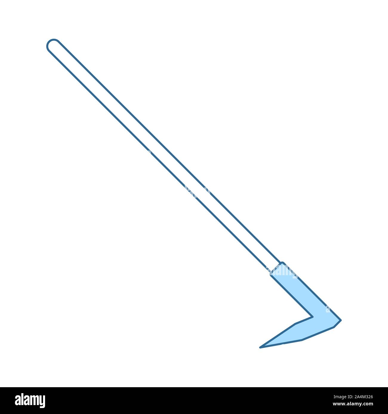 Hoe Icon. Thin Line With Blue Fill Design. Vector Illustration Stock ...