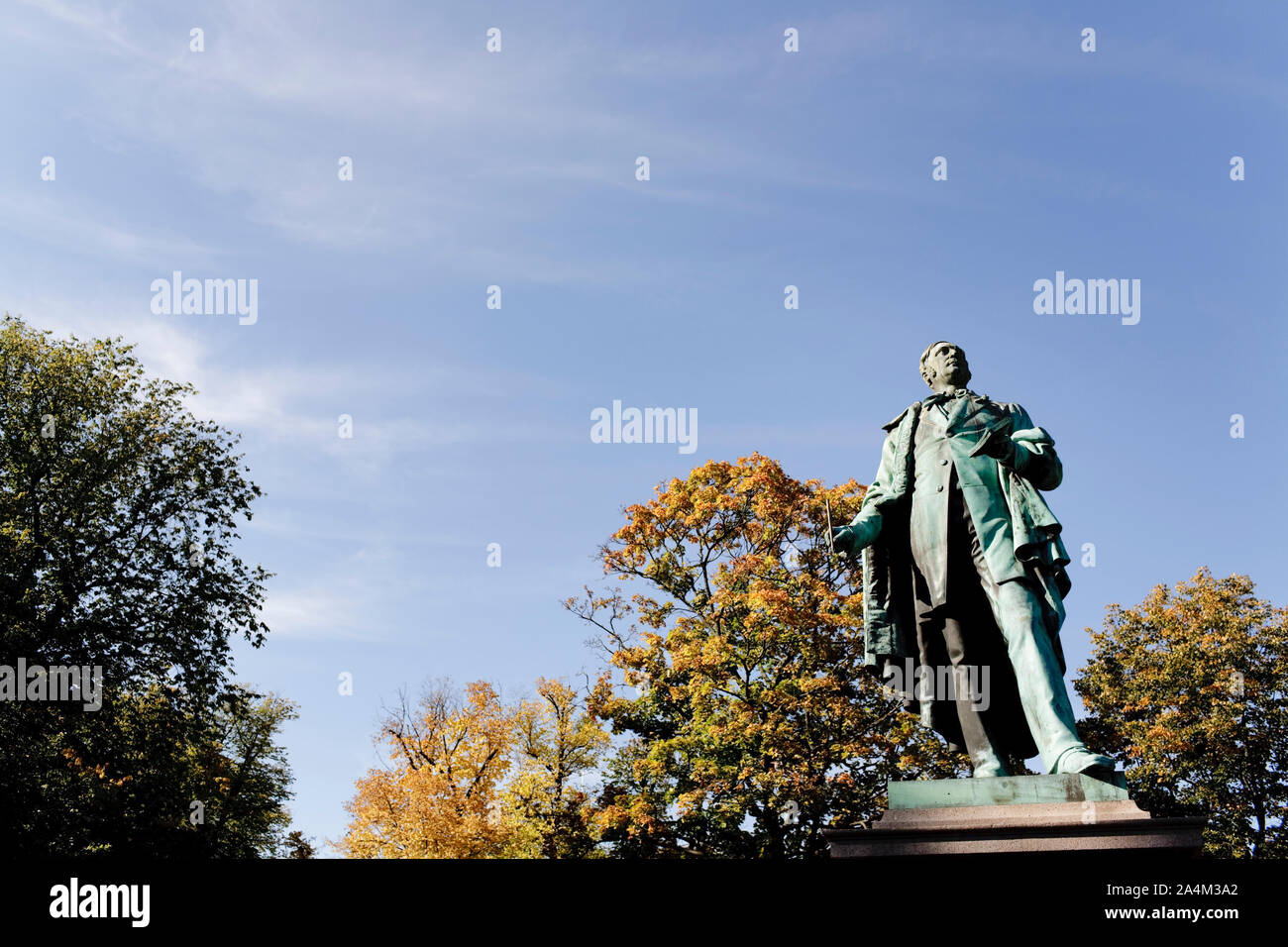 Statue of author Henrik Wergeland (1808-1845) in Studenterlunden, Oslo ...