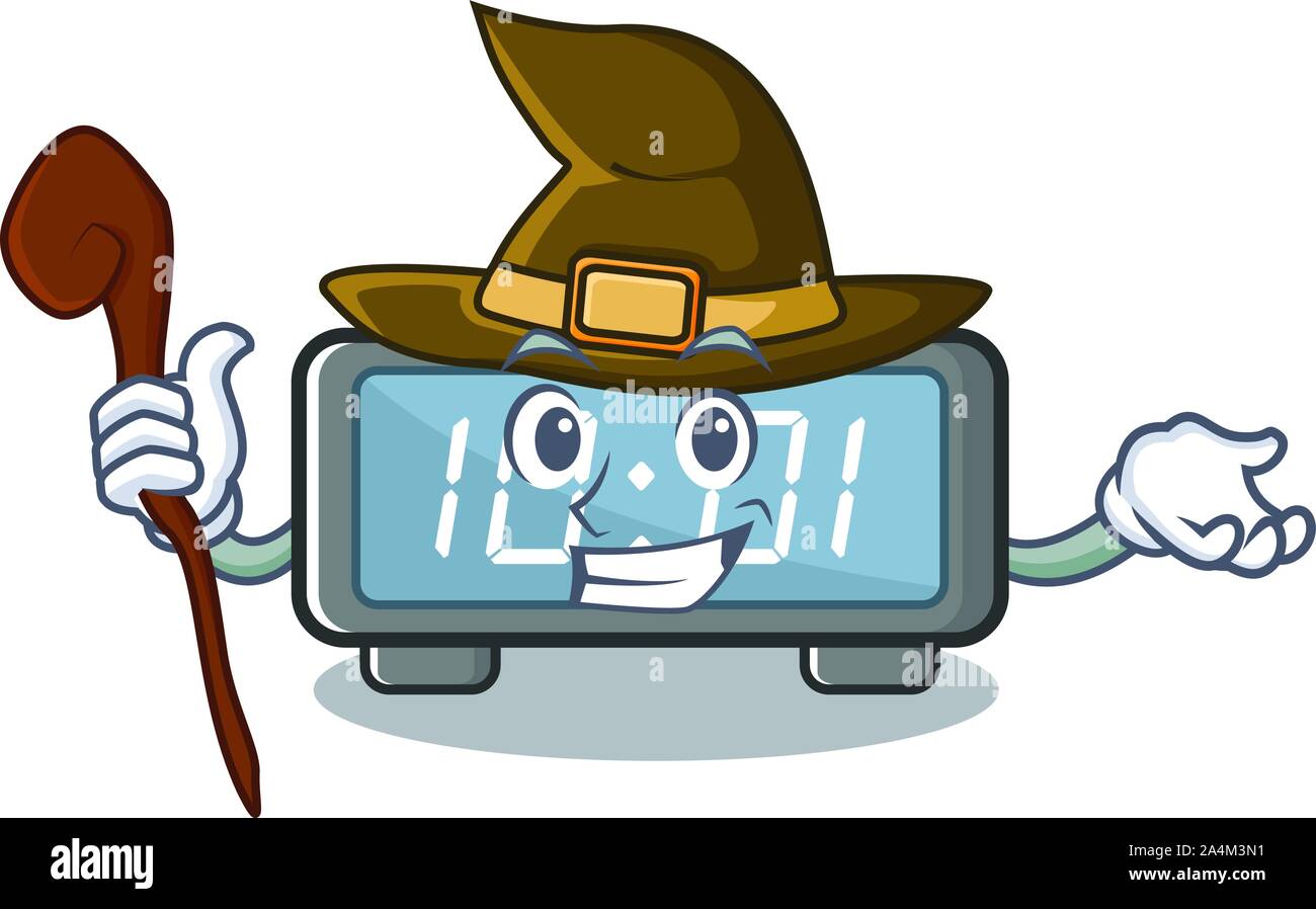 Witch digital clock cartoon in character shape Stock Vector Image & Art ...