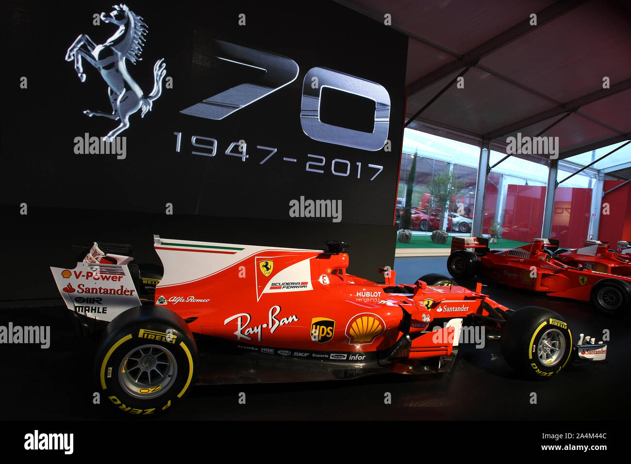 MUGELLO, IT, October, 2017: Ferrari F1 SF70H 2017 at Paddock Show of ...