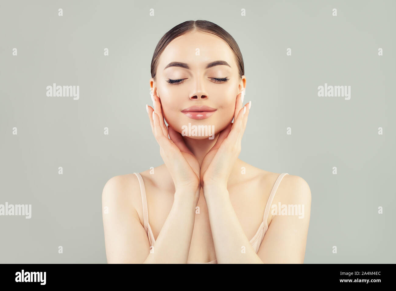 Perfect female model with healthy skin portrait Stock Photo - Alamy