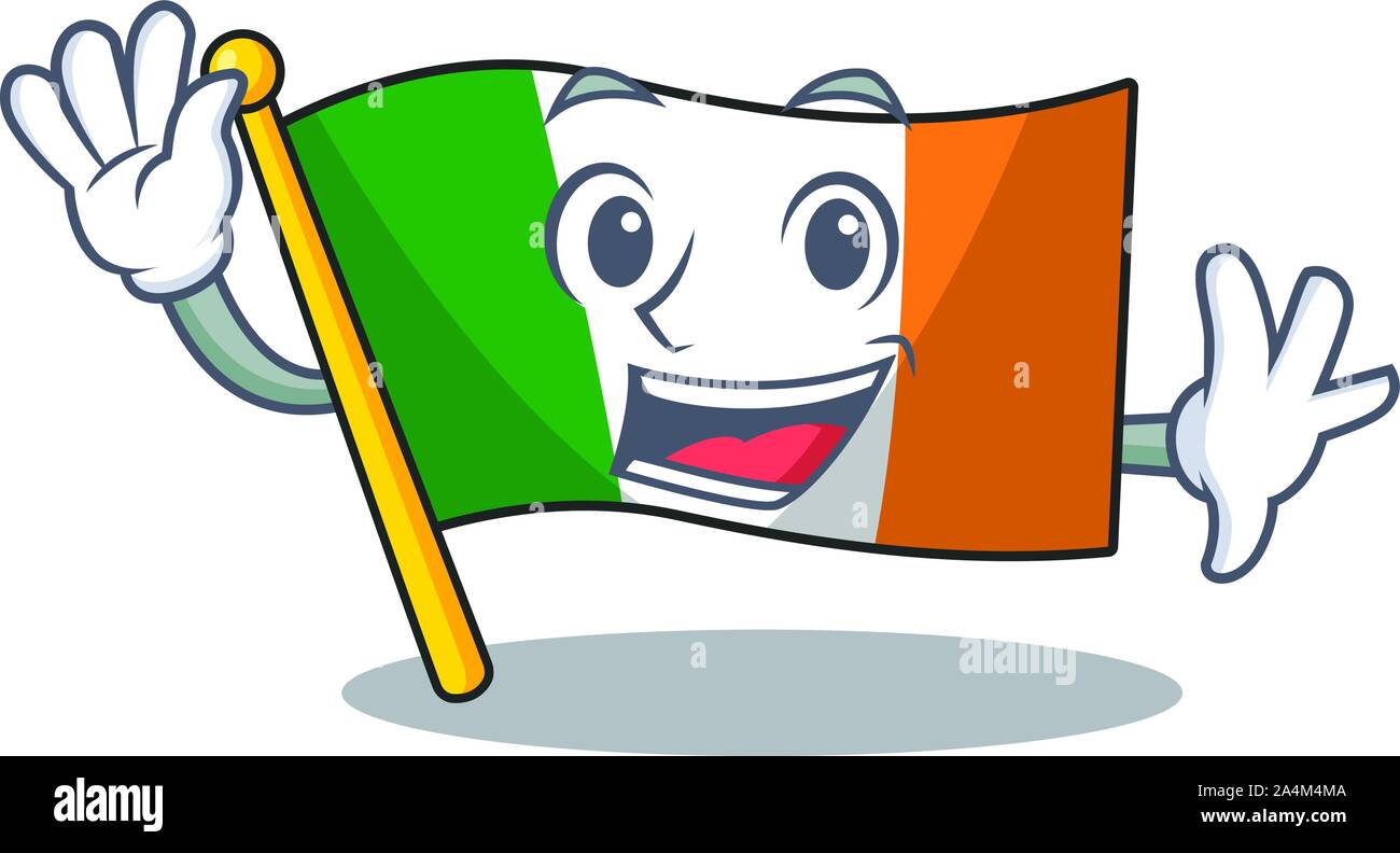 Waving flag ireland hoisted above cartoon pole Stock Vector Image & Art ...