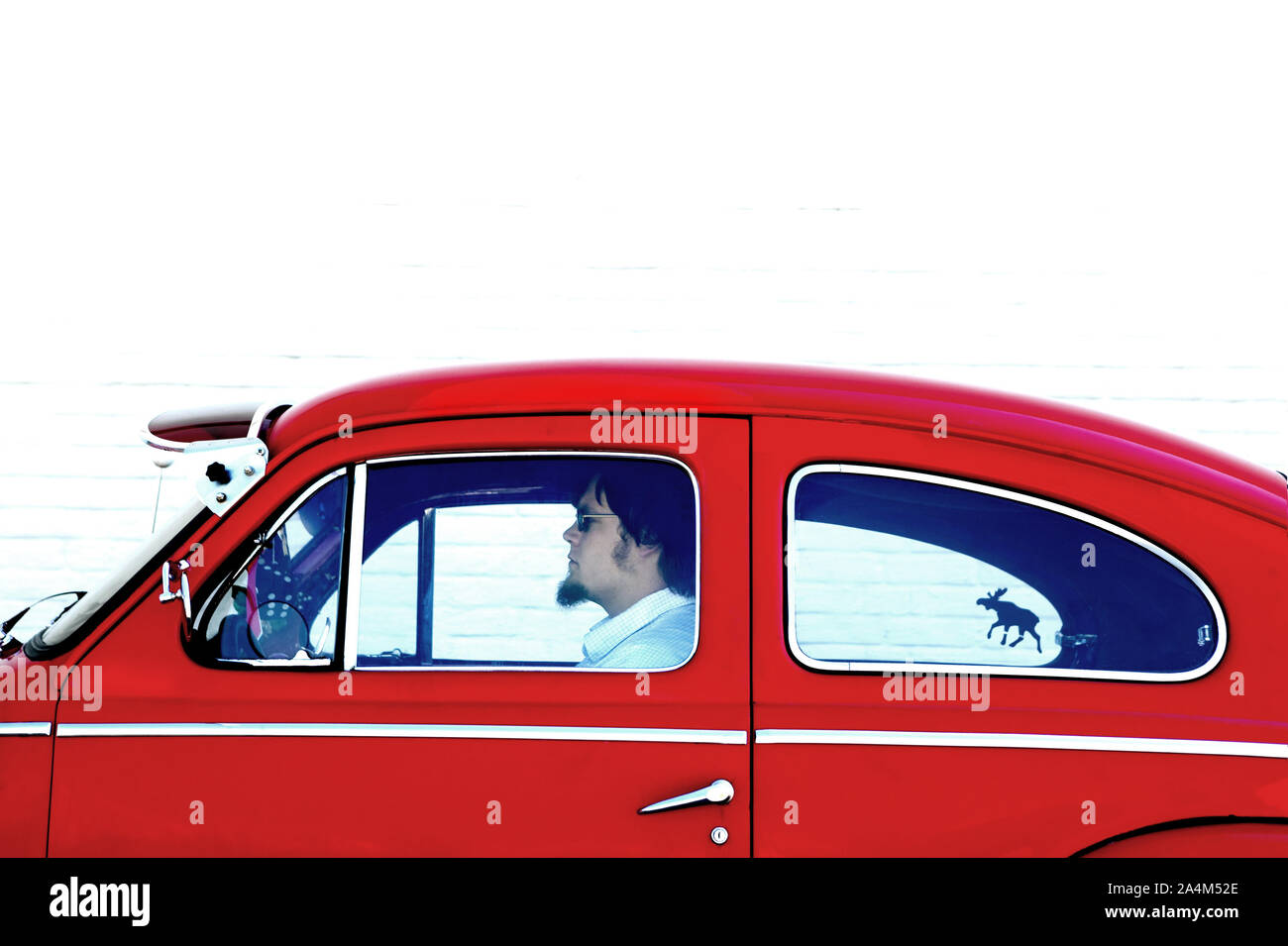 Man in Volvo PV Stock Photo - Alamy