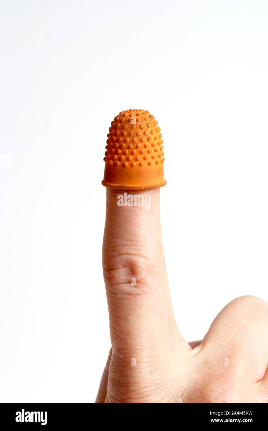 The index finger with rubber tip Stock Photo - Alamy