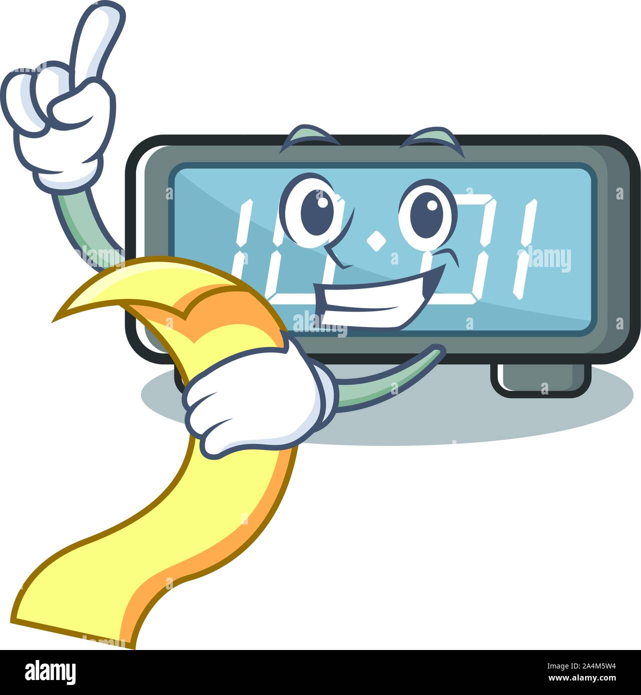 With menu digital clock cartoon in character shape Stock Vector Image ...