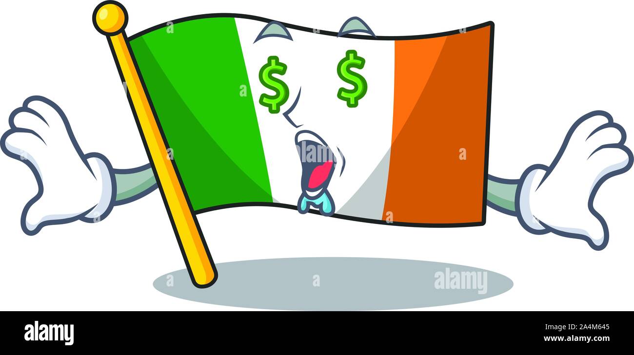 Money eye flag ireland mascot the character shape Stock Vector Image ...