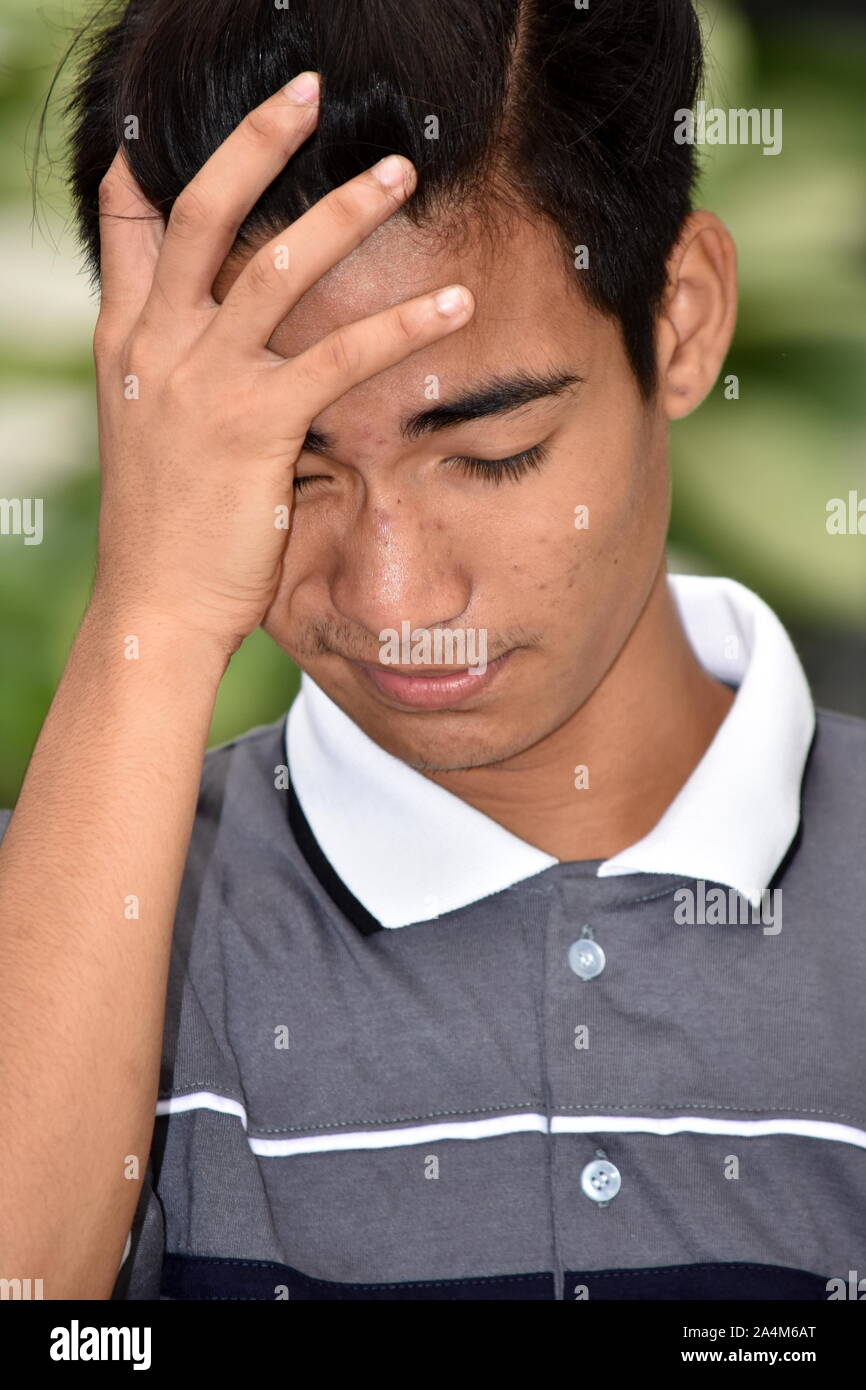 Stressed Young Filipino Adult Male Stock Photo - Alamy