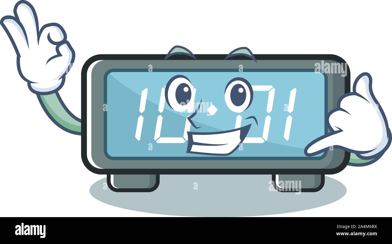 Call me digital clock on a cartoon chair Stock Vector Image & Art - Alamy