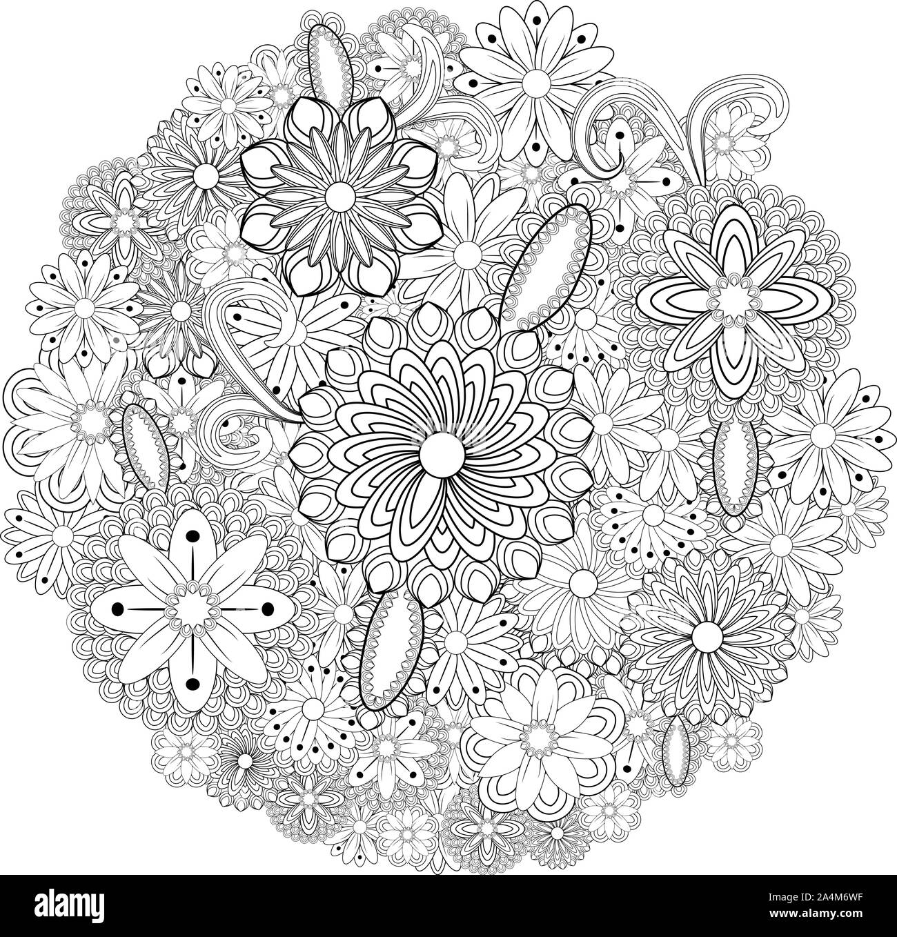 Abstract hand drawn zentangle style frame. Doodle art decorative border ...