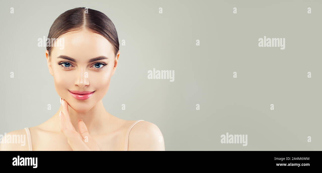 Beautiful model girl with clear skin Stock Photo - Alamy