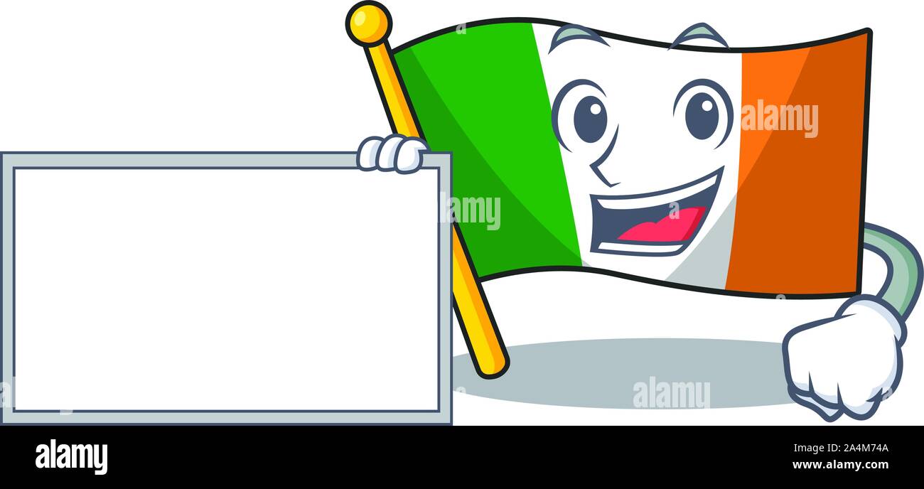 With board flag ireland isolated with the cartoon Stock Vector Image ...