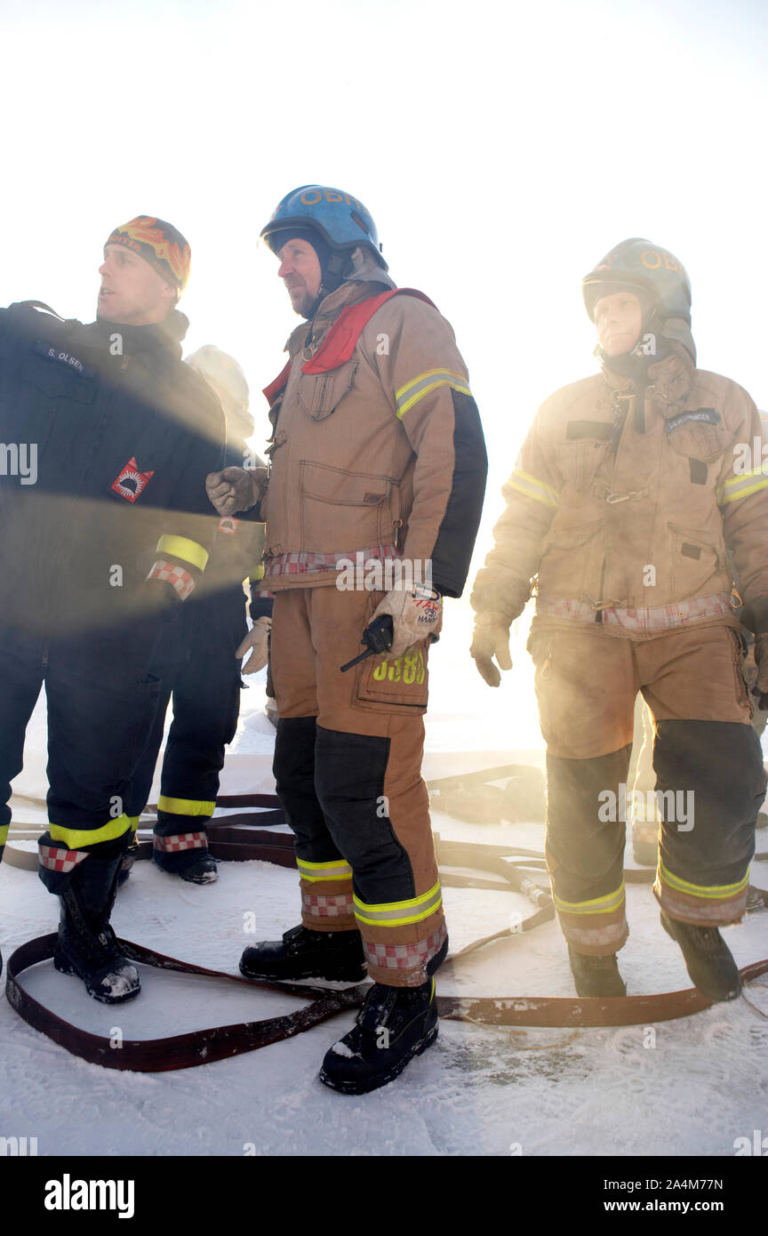 Firemen at work Stock Photo - Alamy