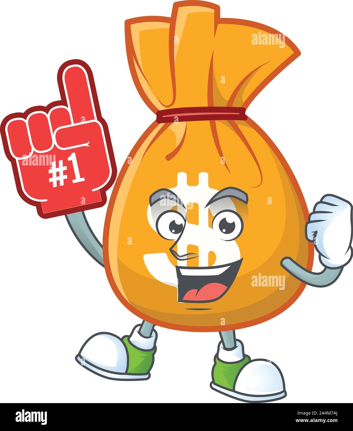 Foam finger bag of money on white background Stock Vector Image & Art ...