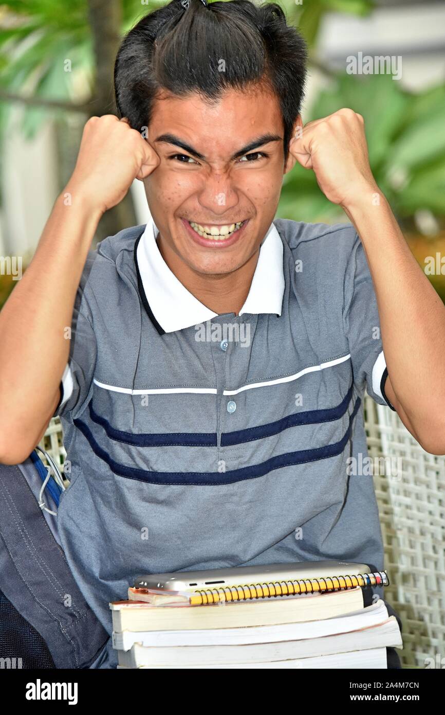 Boy Student And Anger Stock Photo - Alamy