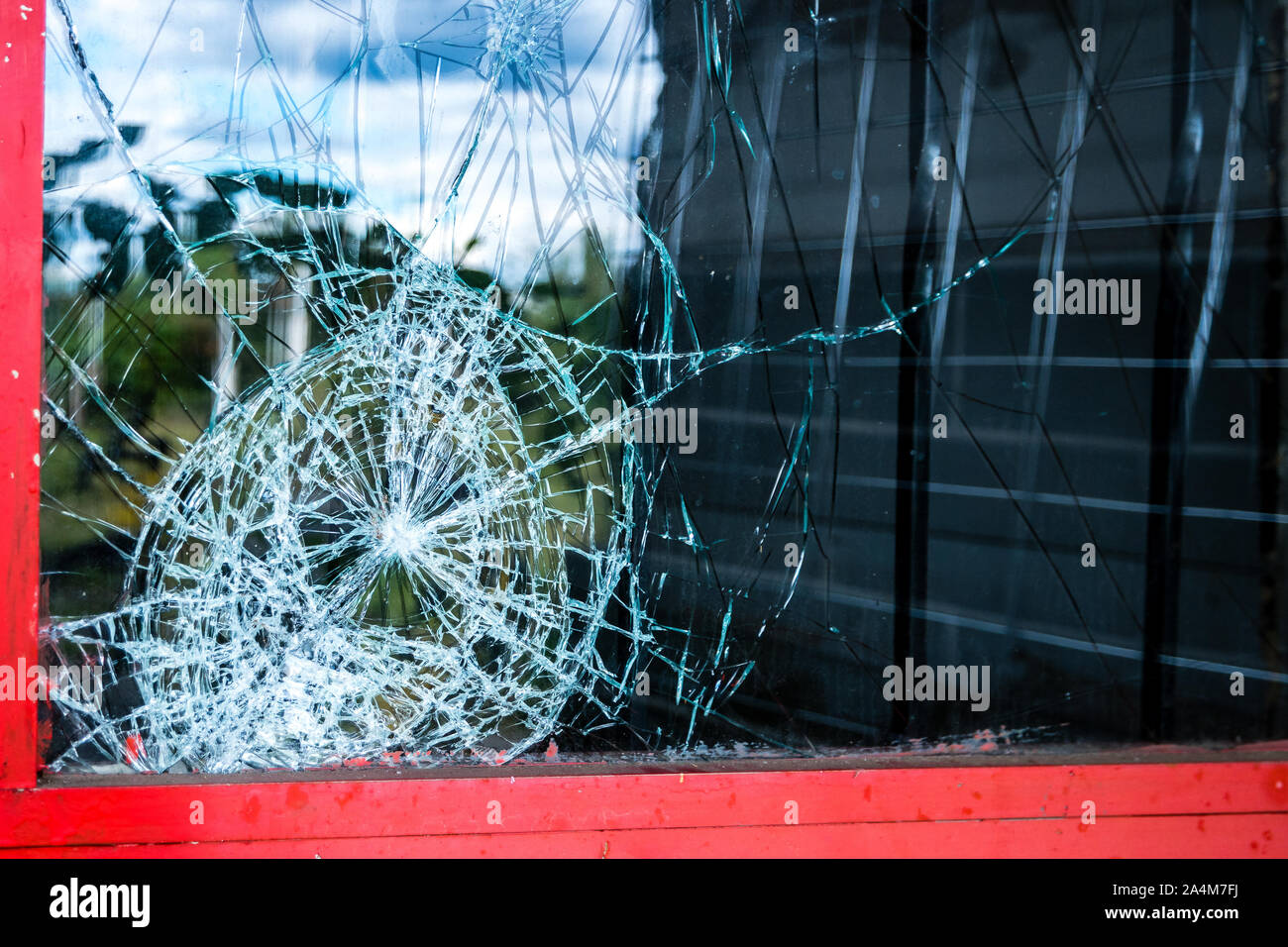 Window after a burglary Stock Photo - Alamy