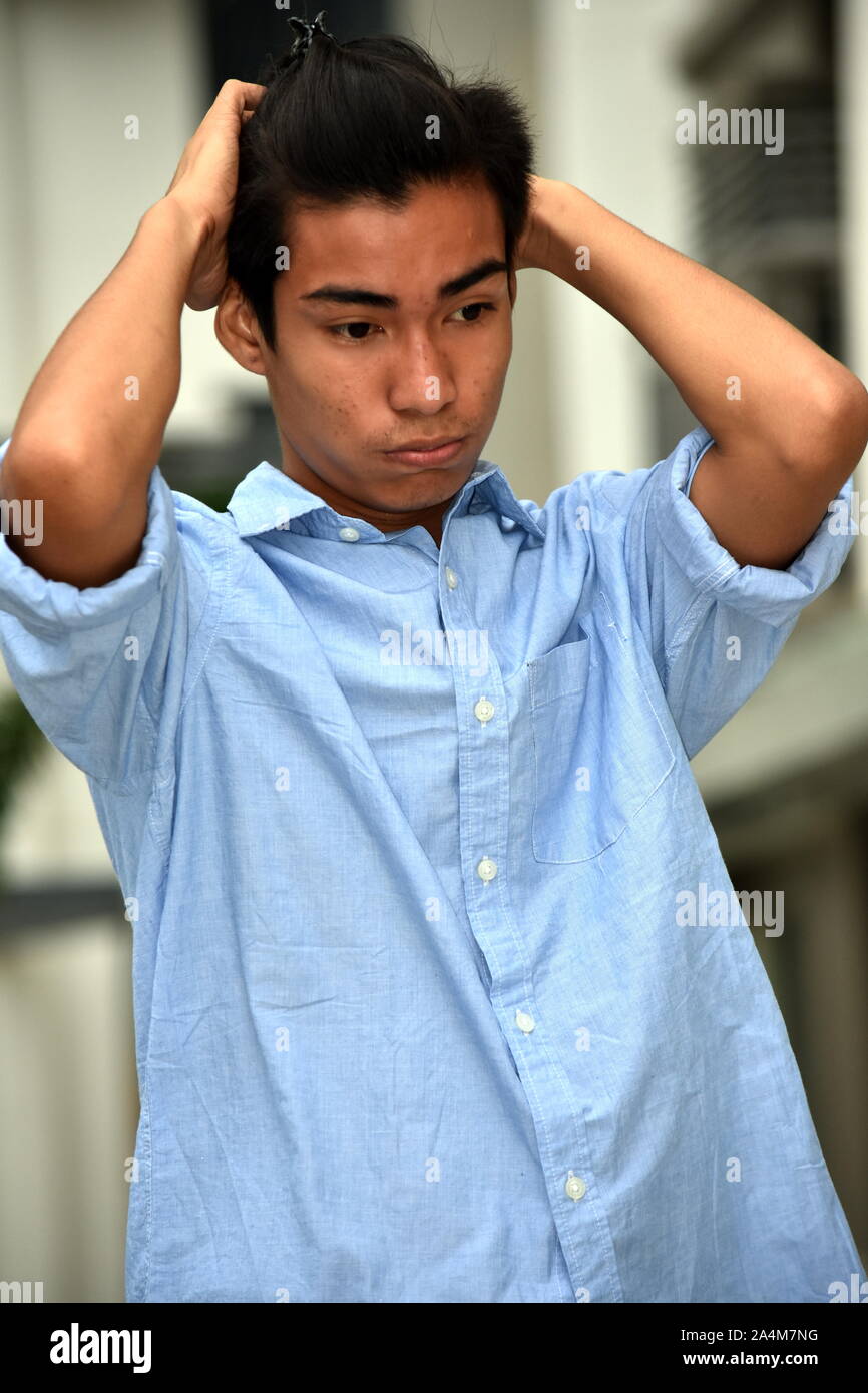 An Anxious Male Person Stock Photo - Alamy