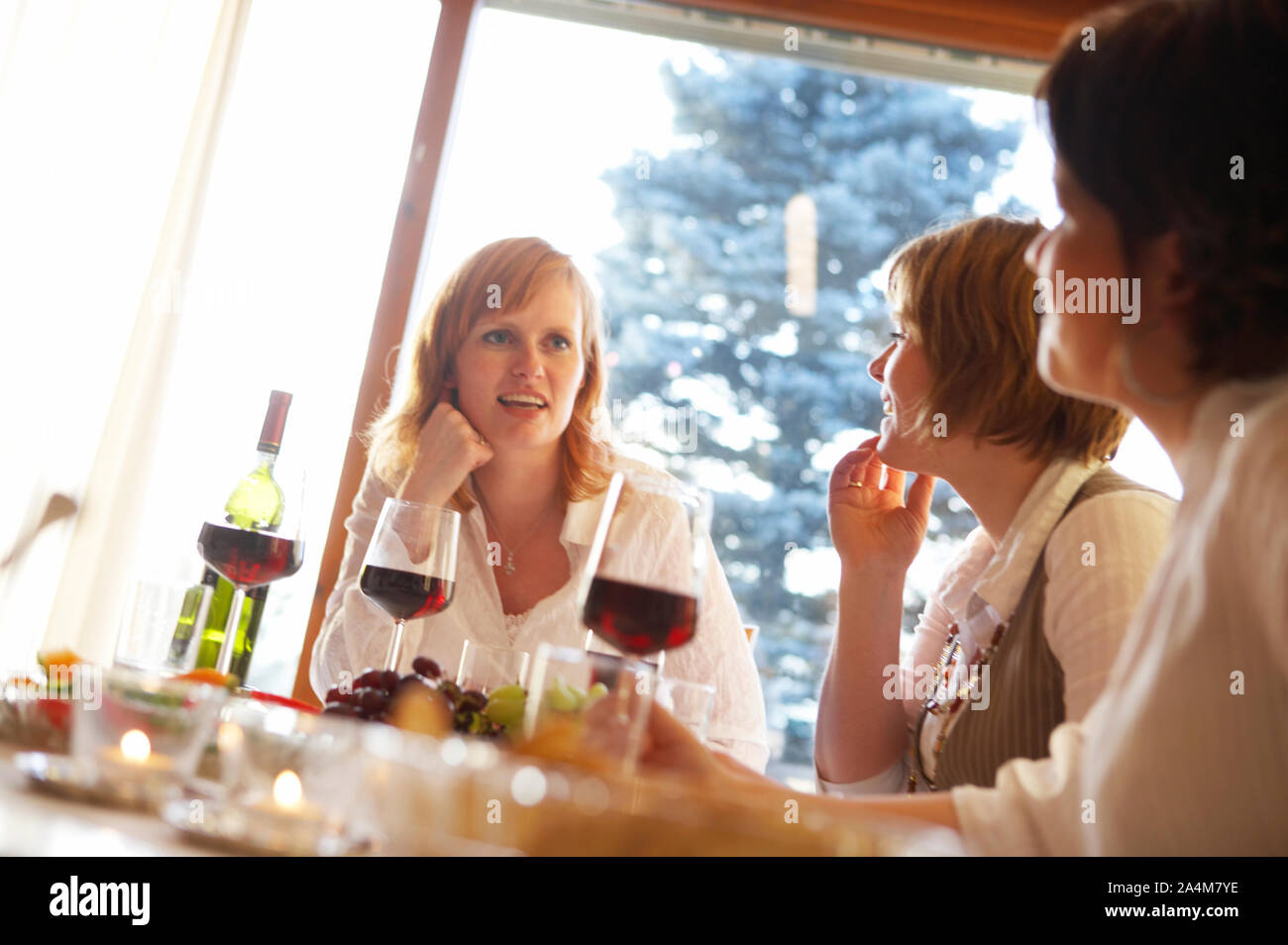 Women at the table - girls' night Stock Photo - Alamy