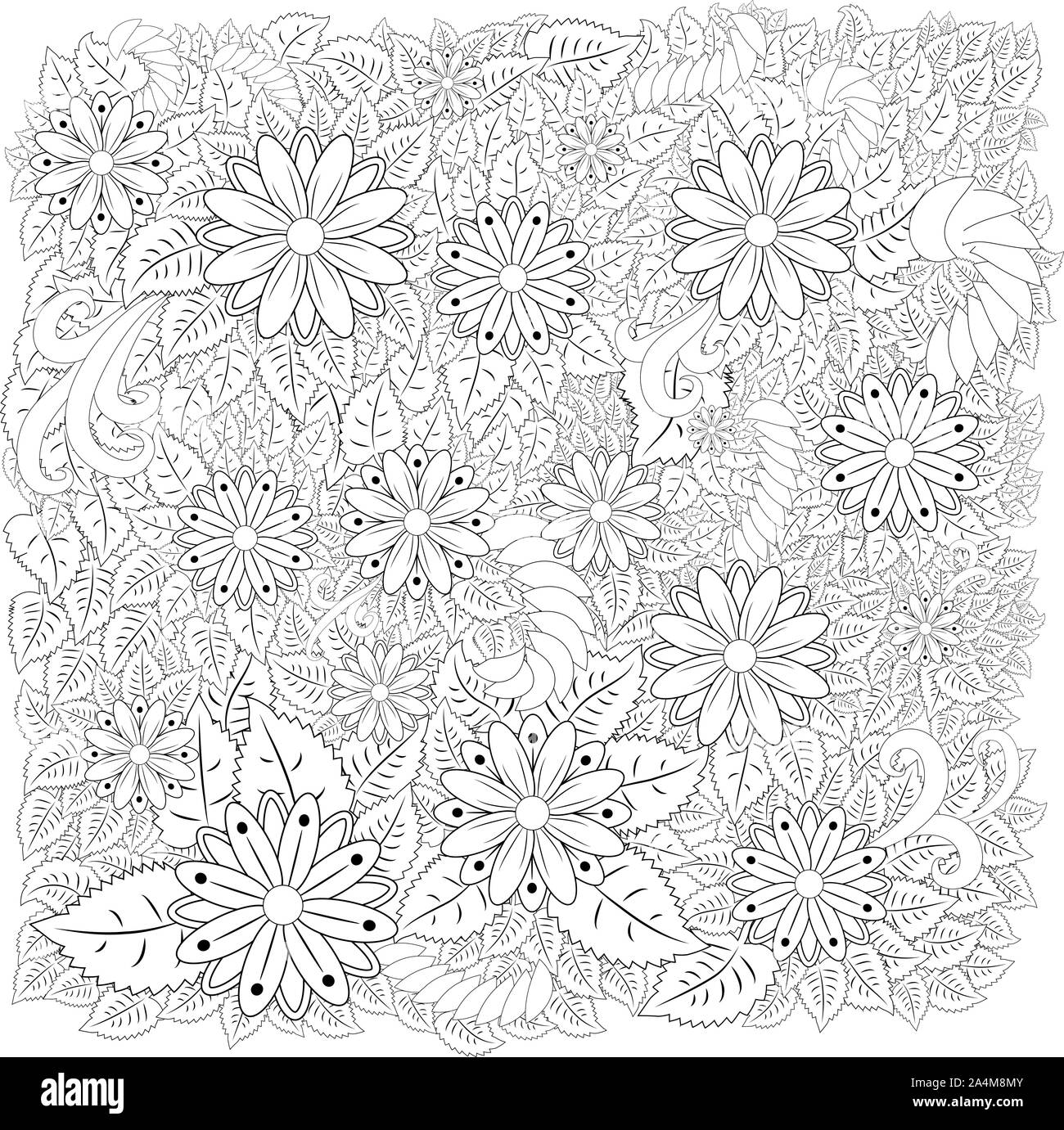 Hand drawn lace frame mandala Cut Out Stock Images & Pictures - Alamy